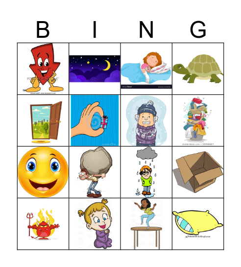 Opposites! Bingo Card