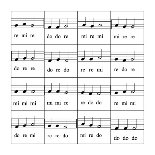 Do Re Mi Bingo Card