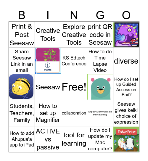 Technology Exploration & Learning Bingo Card