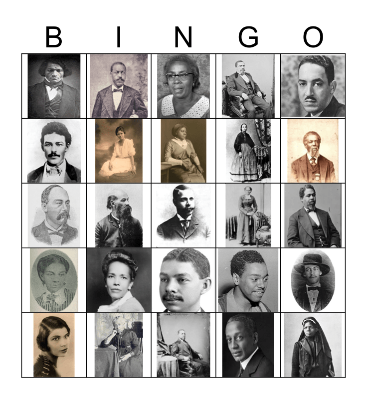 who's who in African American history Bingo Card