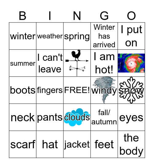 Weather Bingo Card