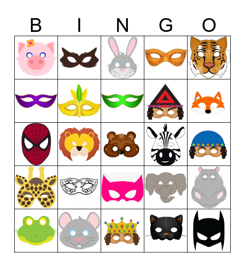 PURIM MASKS Bingo Card