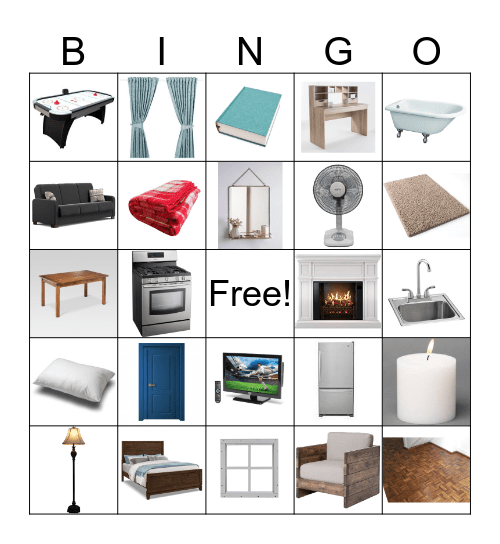 Home Items Bingo Card