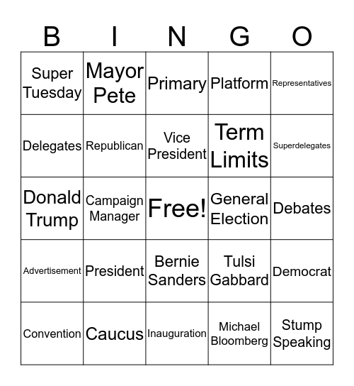 Election Bingo Card