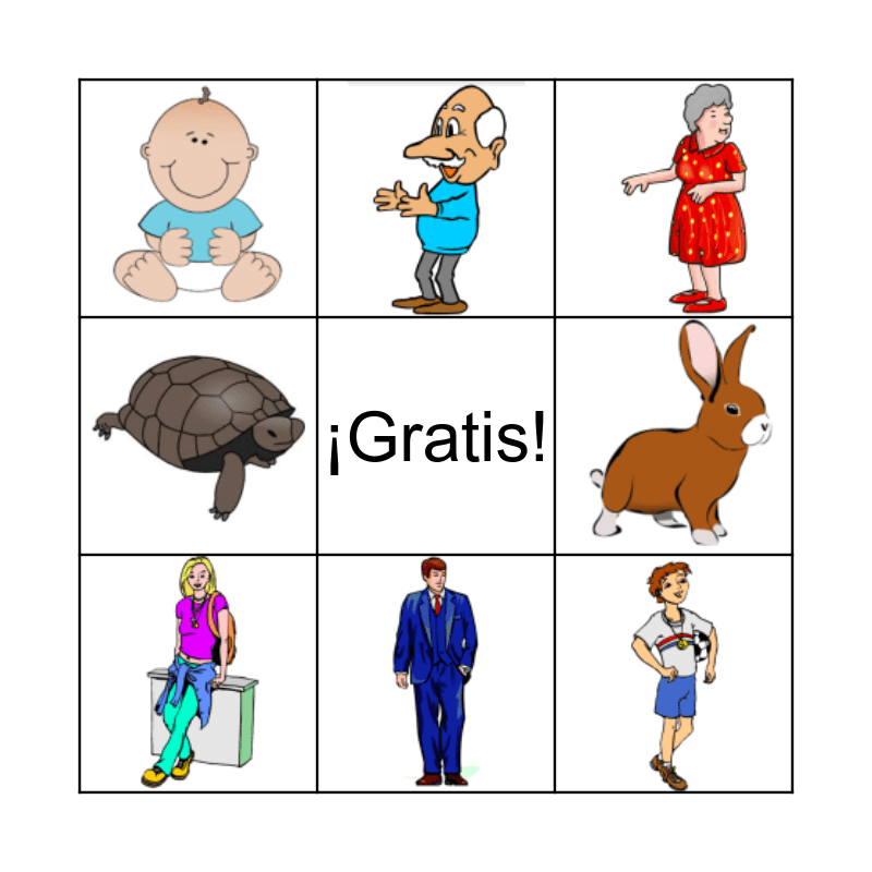 Mi Familia Bingo Card