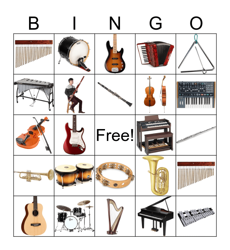 Instrument Bingo!!! Bingo Card