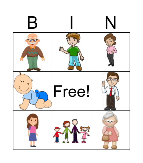 La familia Bingo Card