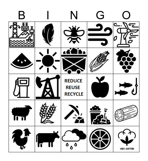 Natural Resources Bingo Card