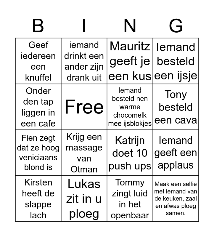 GUSTAAF BINGO Card