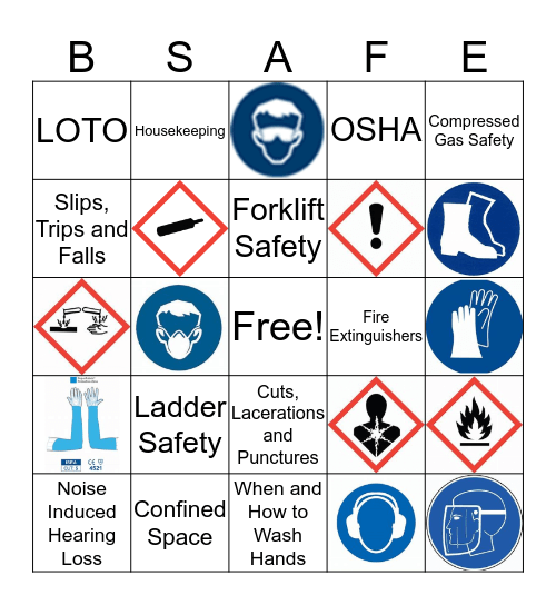 Safety Buck Bingo Card