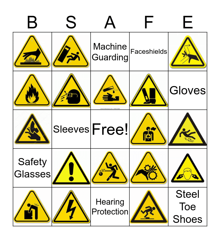 Safety Buck Bingo Card