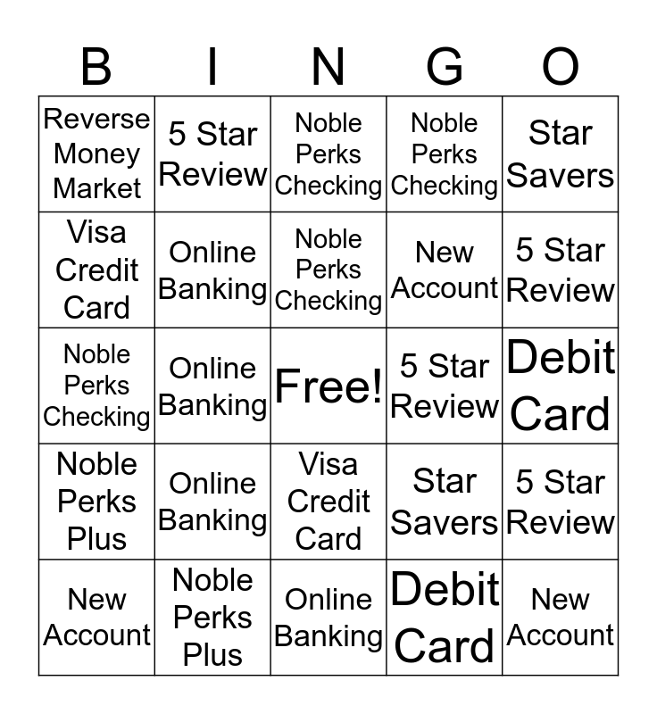 Teller Line BINGO Card