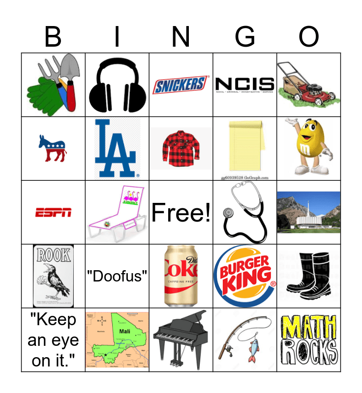 70! Bingo Card