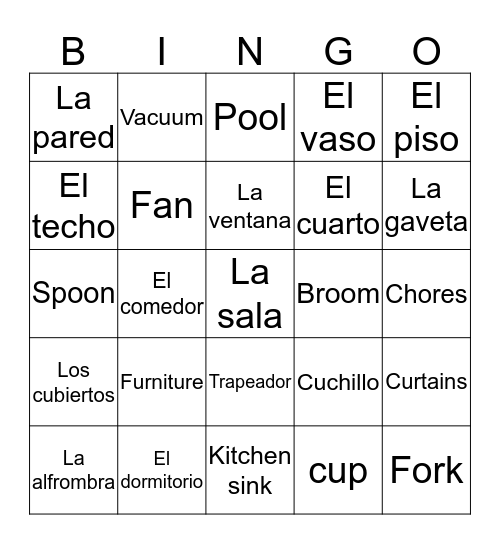 La casa Bingo Card