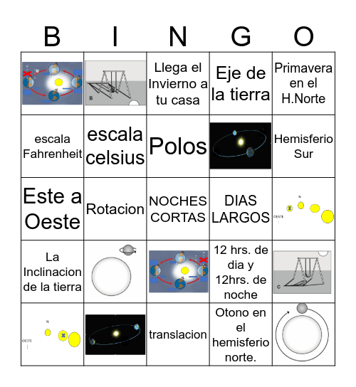 BINGO DEL LAS ESTACIONES Bingo Card