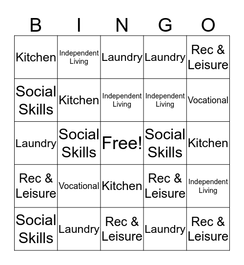 Aspire Task Card Bingo Card