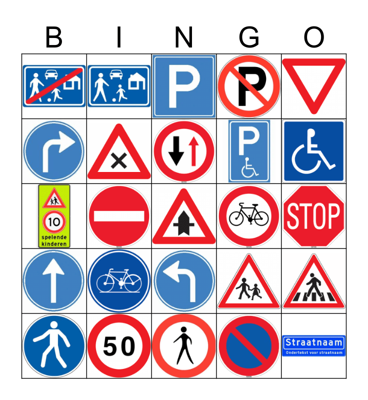 Verkeersborden Bingo Card
