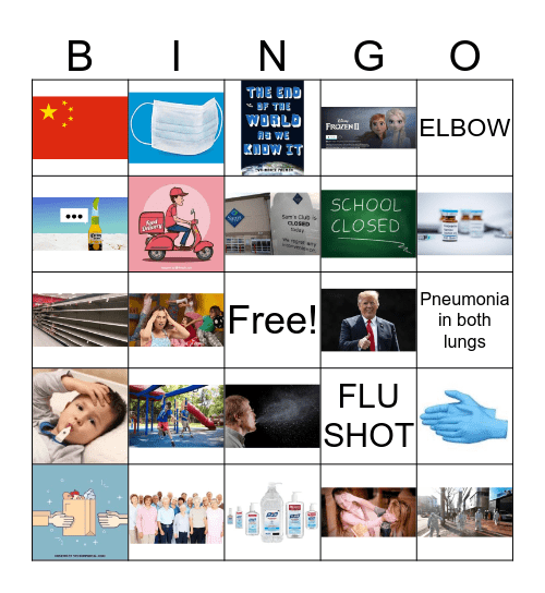 CORONAVIRUS Bingo Card