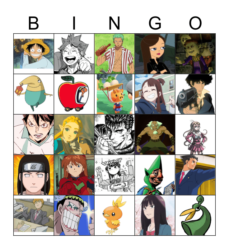 FAV CHARACTER BINO Bingo Card