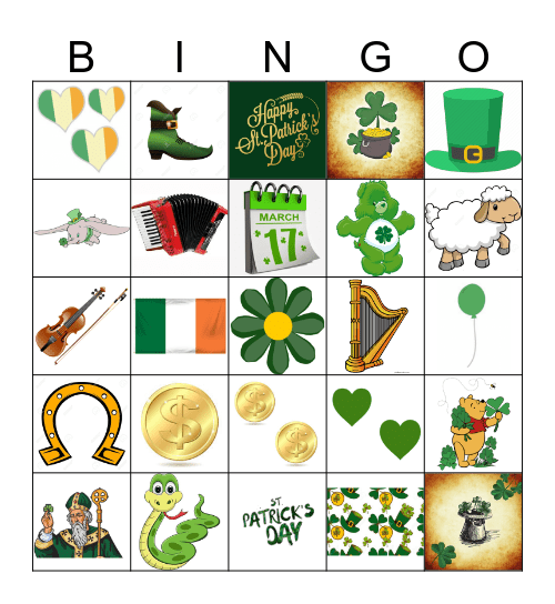 St. Patricks Day Bingo Card