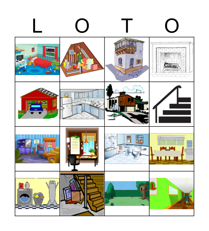 Dans ma maison il y a... Bingo Card