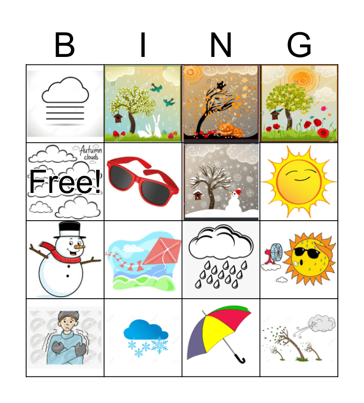 WEATHER Bingo Card