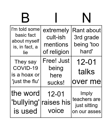 Conference Call from Hell Bingo Card