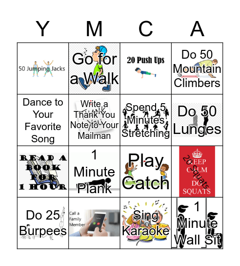 YMCA: Going the (Social) Distance Bingo Card