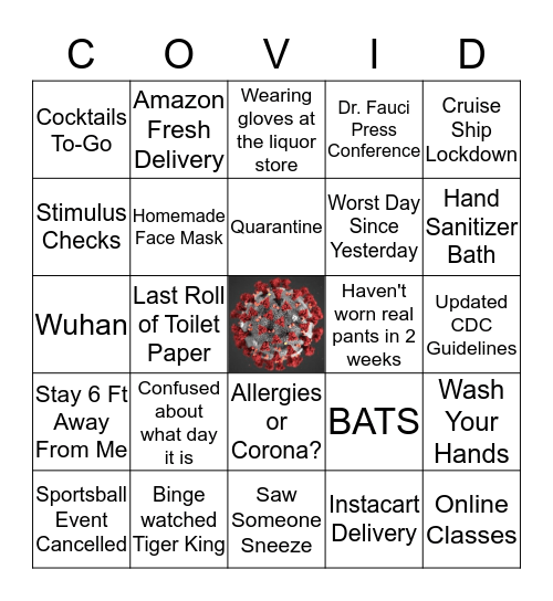 Coronavirus Bingo! Bingo Card