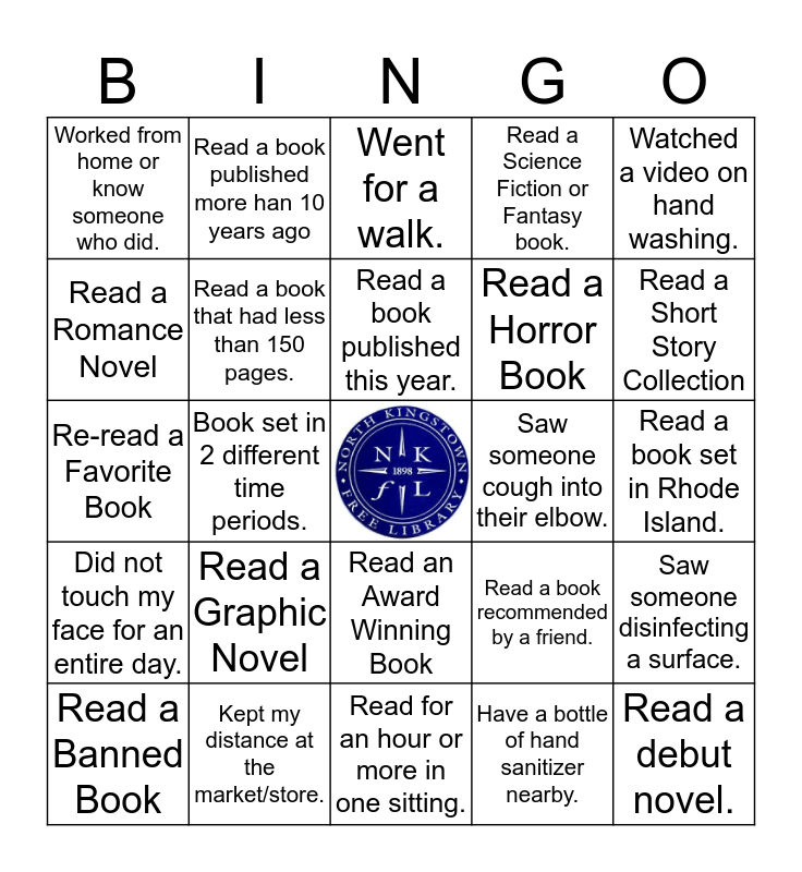 North Kingstown Free Library Bingo Card