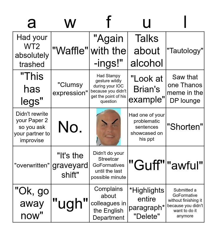 STAMPY BINGO Card