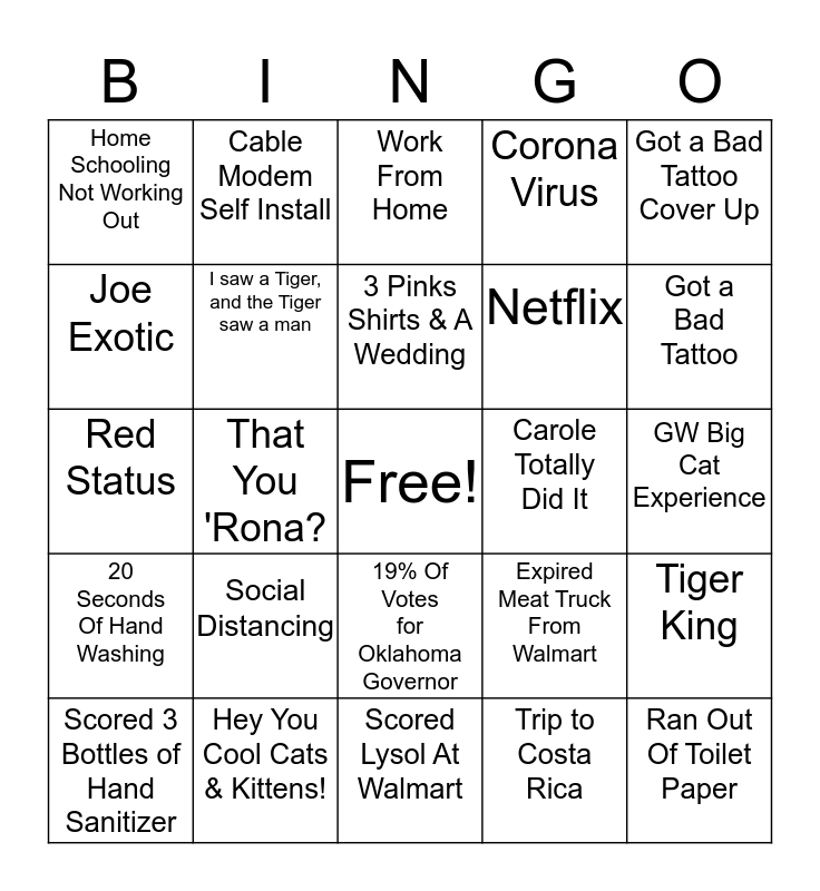 Succeeding With Social Distance - April Sales Comp Bingo Card