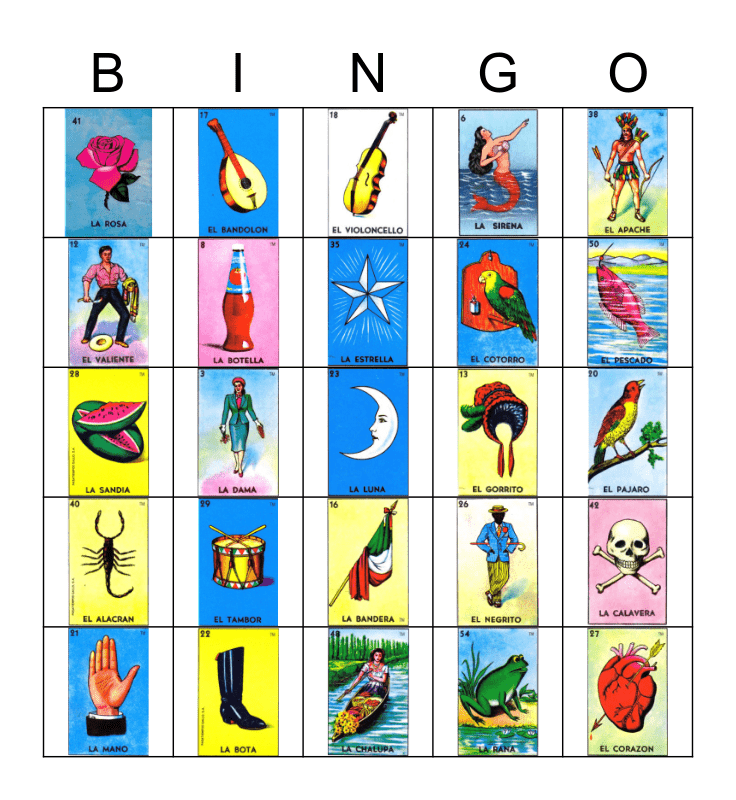 Loteria Bingo Card