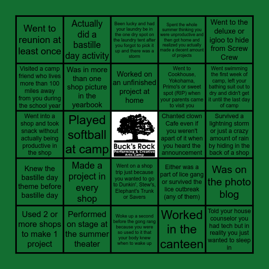 The Ultimate Bucks Rocker Bingo Card