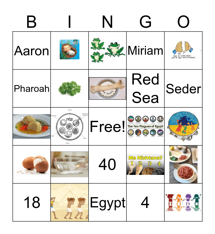 Passover Bingo Card
