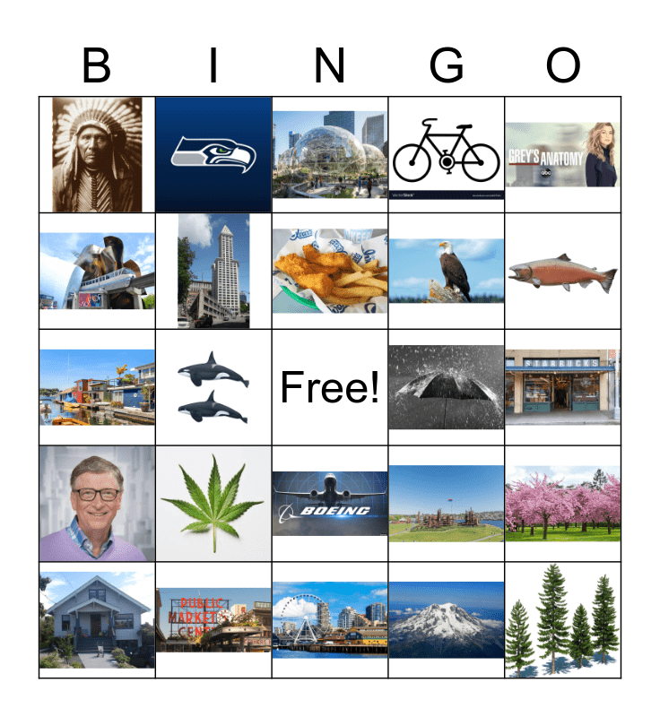 Helen's Seattle Bingo Card