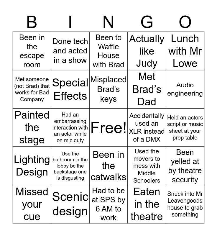 Troupe 3140 Techie Bingo Card