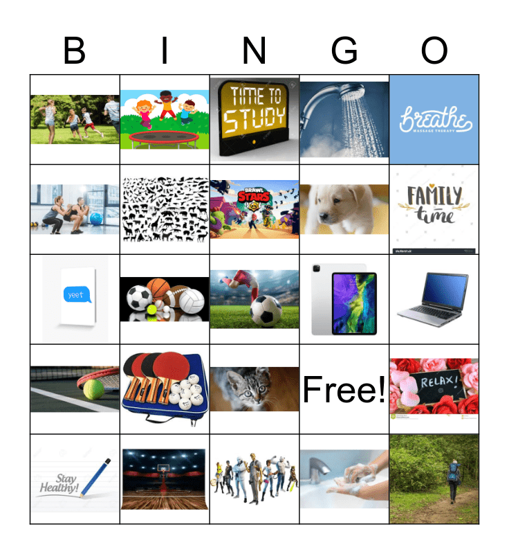 self care spring break Bingo Card