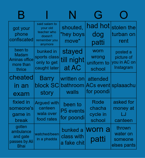 AC Bingo Card