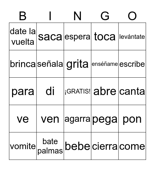 TPR Bingo Card