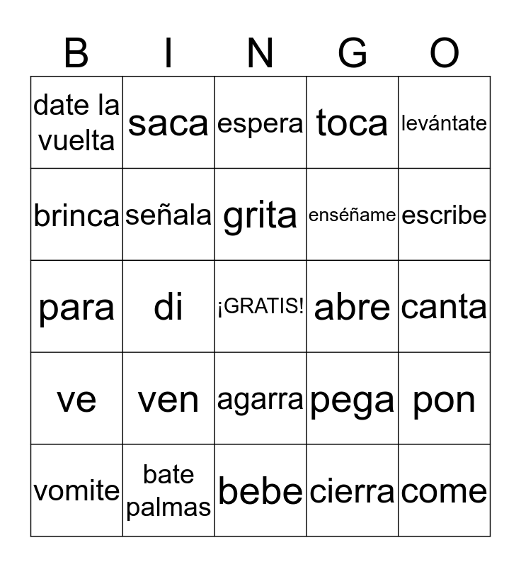 TPR Bingo Card