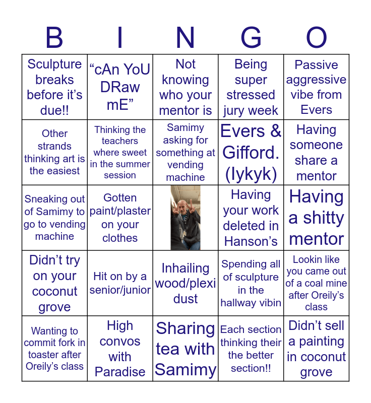 Nwsa VA Freshman edition Bingo Card