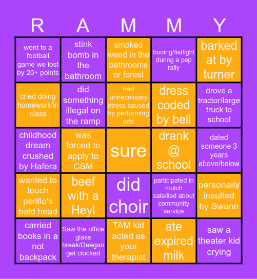 McDonough PTSD Bingo Card