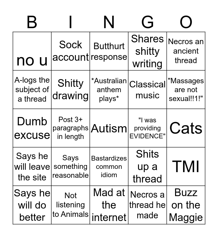 Sammy Bingo Card