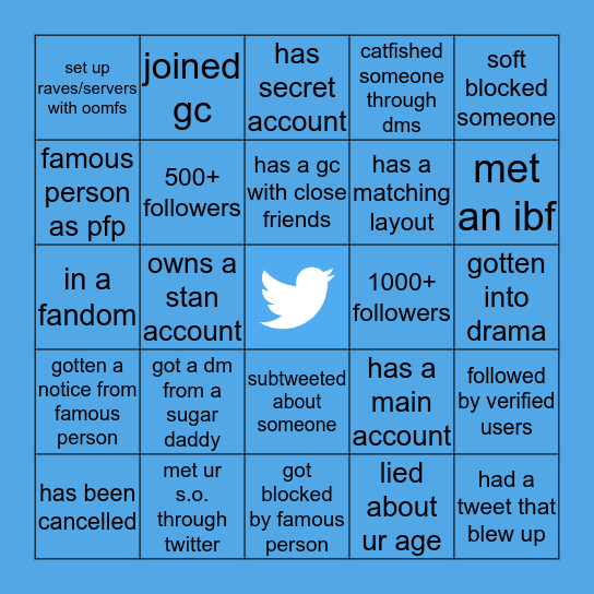 TWITTER Bingo Card