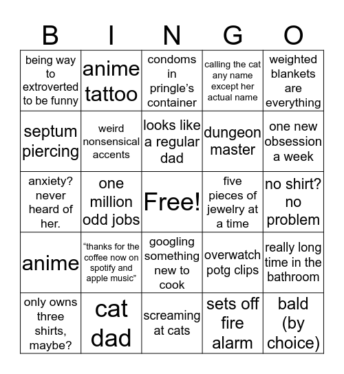 chandler bazinga Bingo Card
