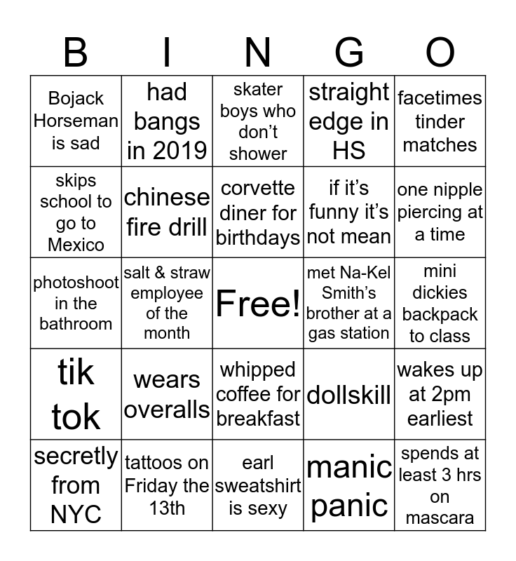 Swagmoneystas Bingo Card