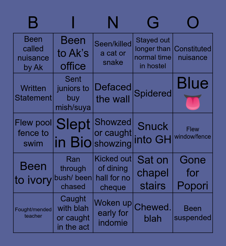I.E.C Essentials Bingo Card
