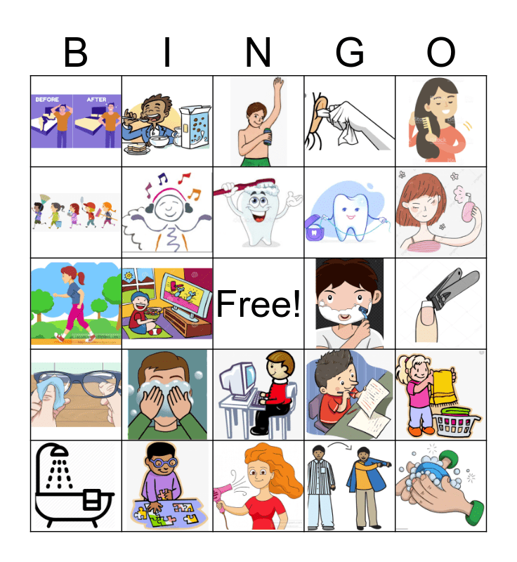Daily At-Home Routine Bingo Card
