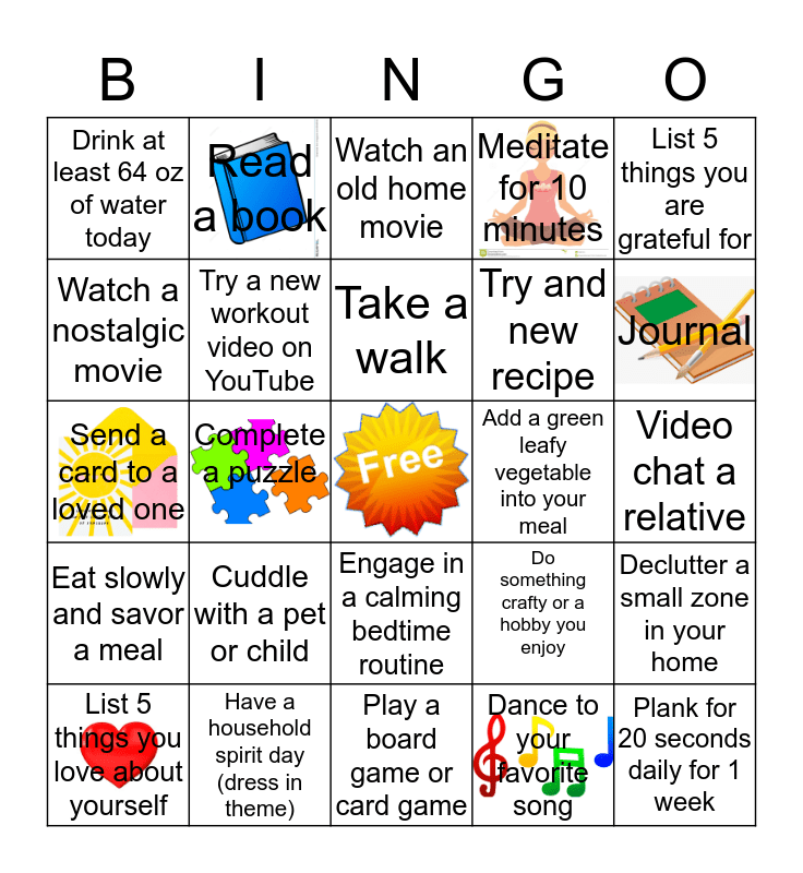 Stay at Home Bingo Card